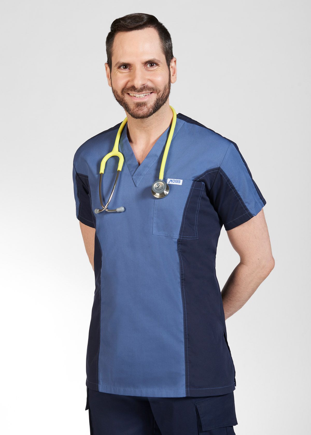 MOBB Medical Men's Two Tone Scrub Top | Nurse Uniforms | Scrubs Tops