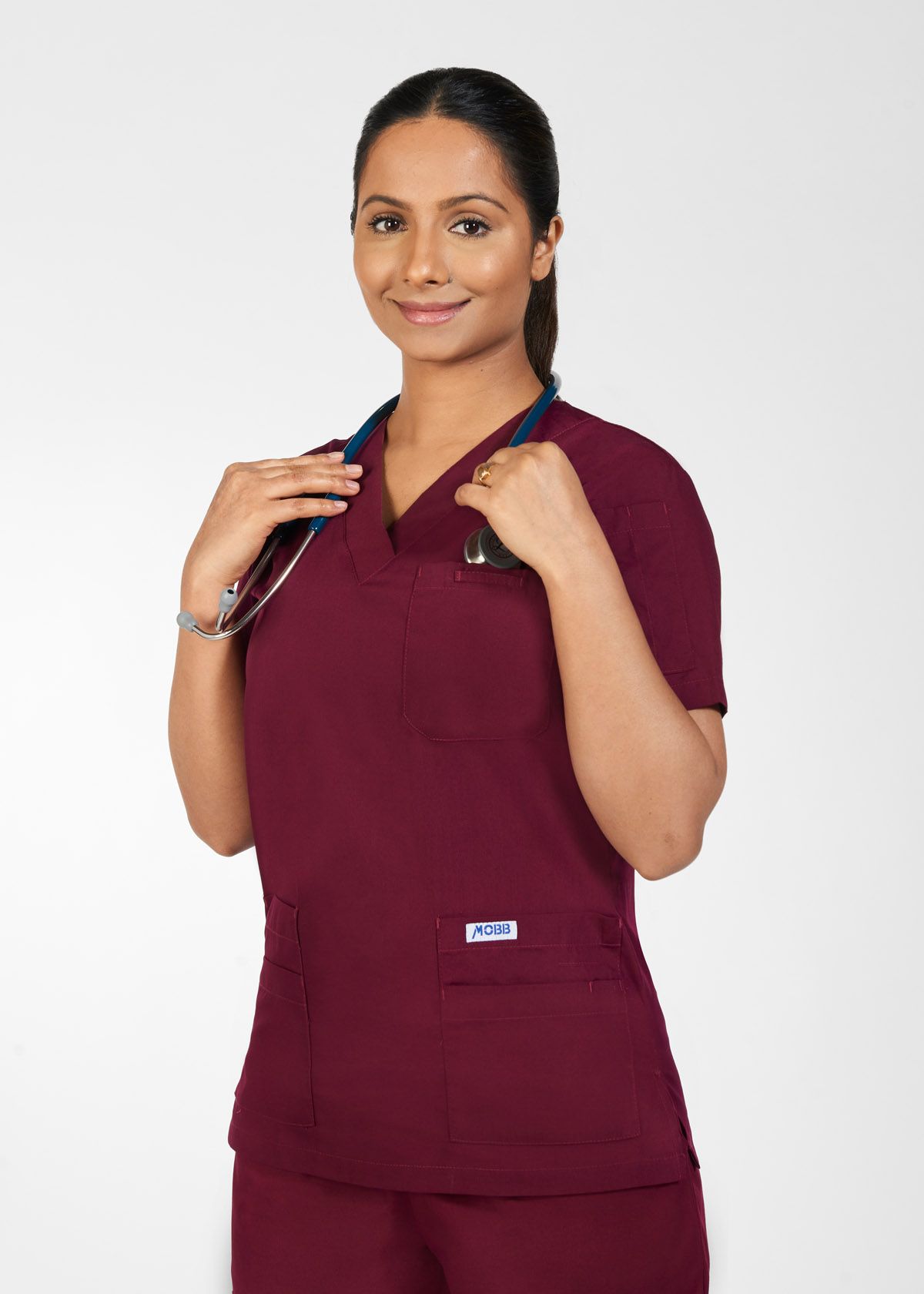 520T Solid V Neck Scrub Top | Nurse Wear | MOBB Medical