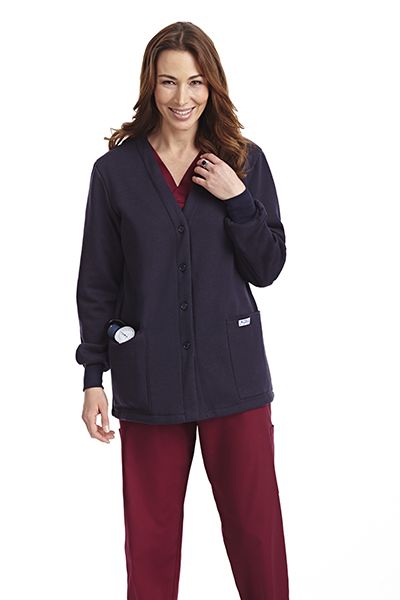 WJF350 Button Front Fleece Jacket | MOBB Medical Nurse Wear Uniforms